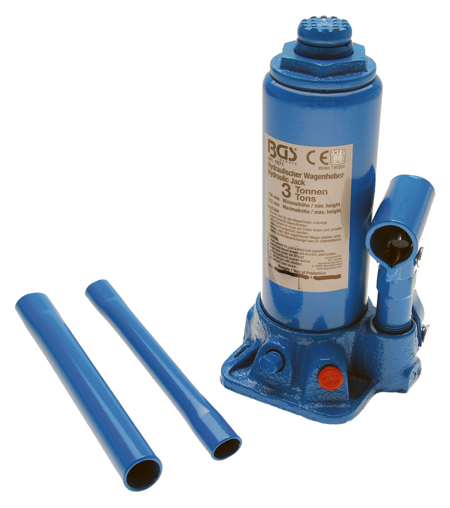 CRIC HYDRAULIQUE BOUTEILLE 3 T | OC-PRO.FR