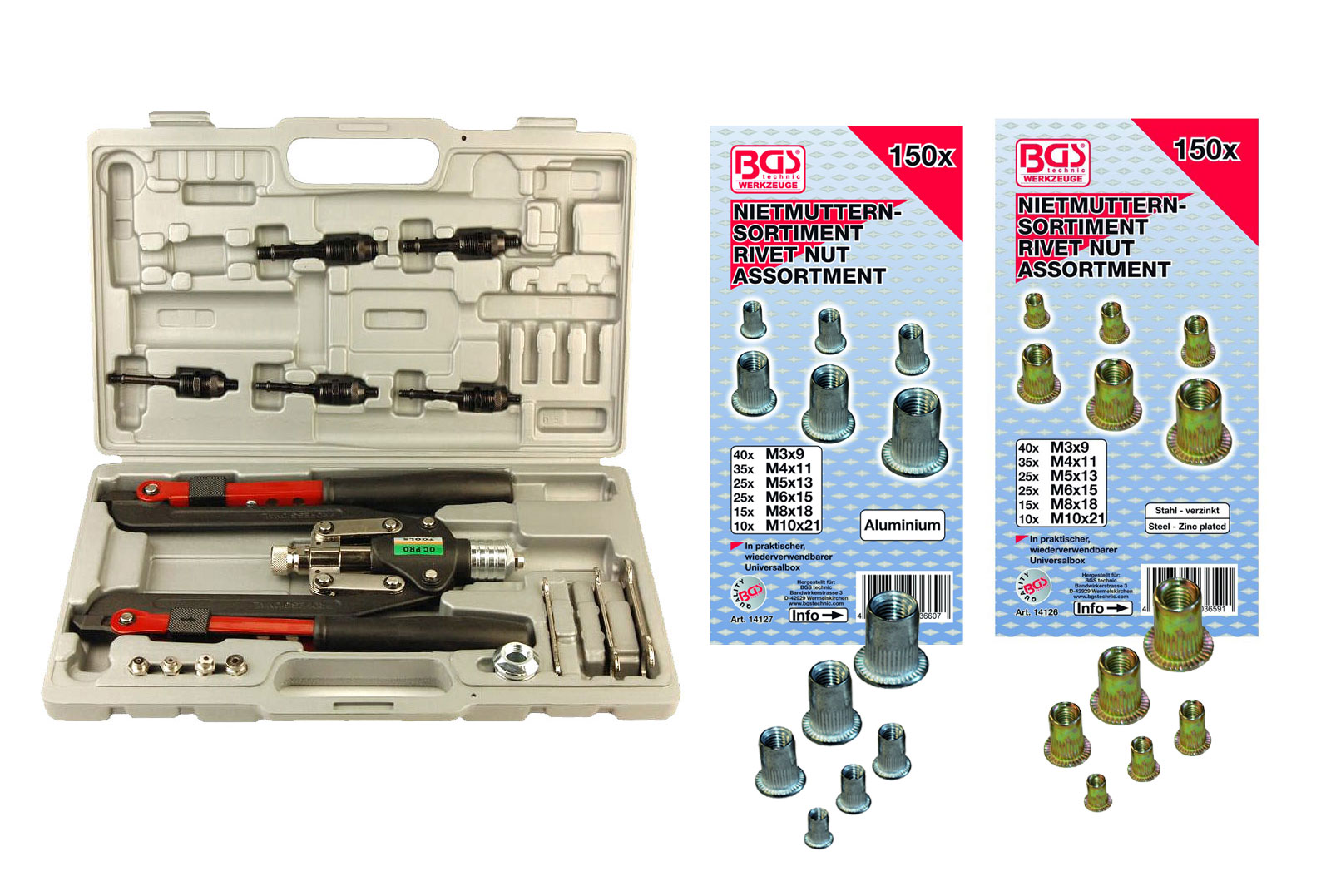 Pince grand modele à rivets et inserts filetés alu et acier | OC-PRO.FR