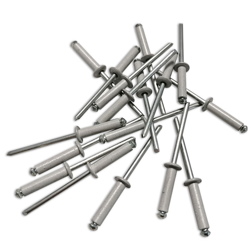 Rivets éclateurs gris de 4 x 20 mm pour plaques minéralogiques | OC-PRO.FR