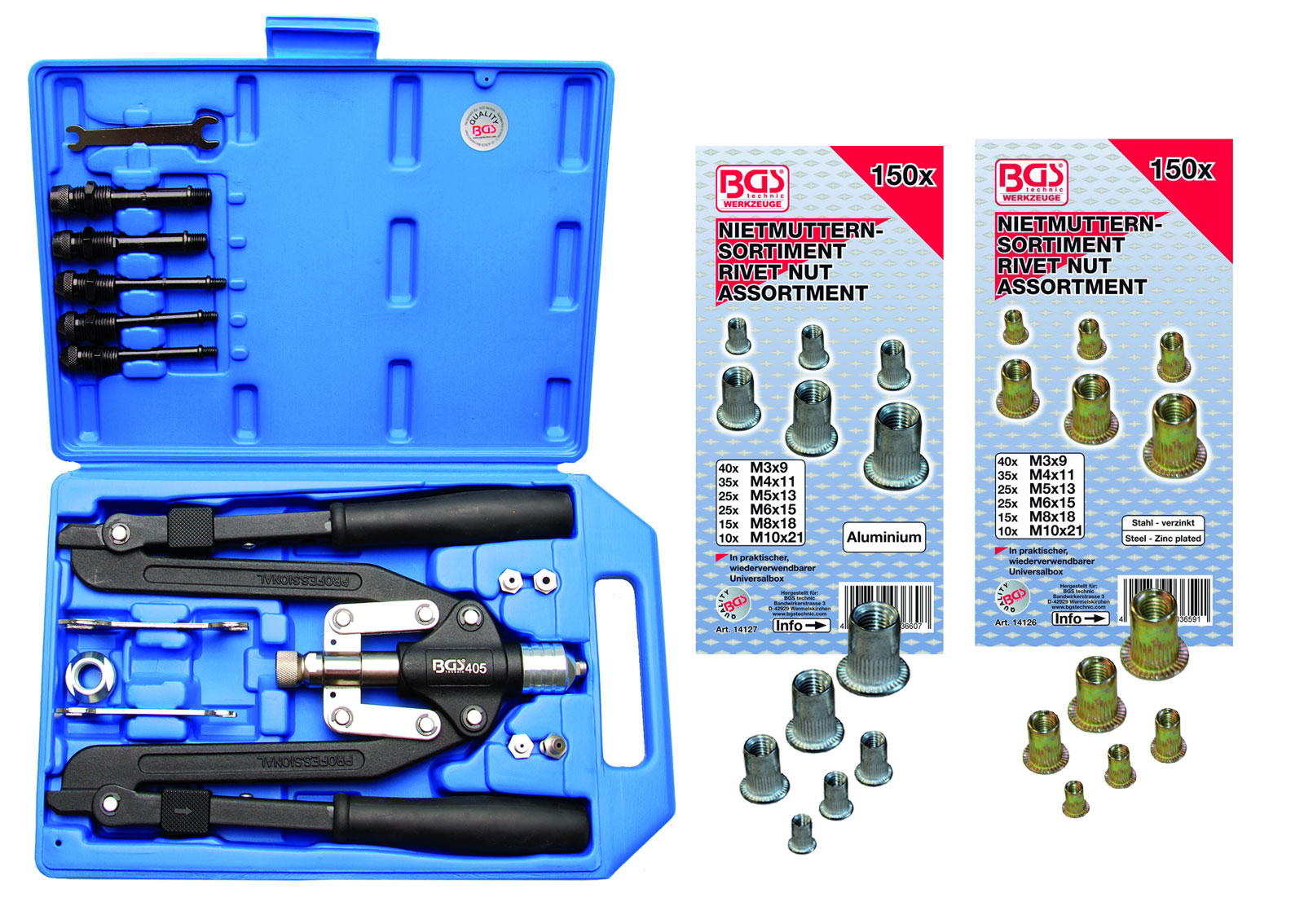 Pince à riveter professionnelle avec inserts filetés | OC-PRO.FR